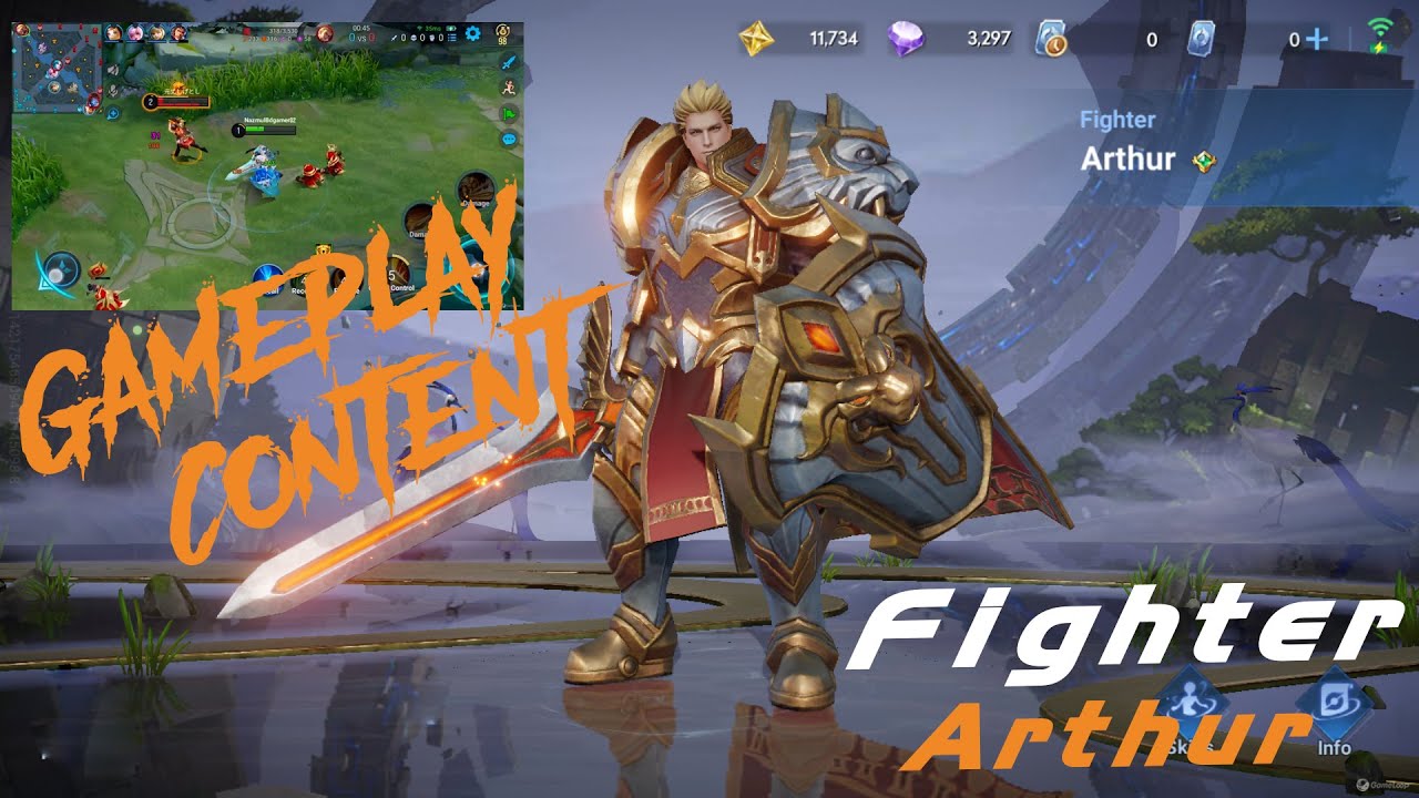Hok Easy Fighter Arthur Gameplay Content! Honor Of Kings Game. - YouTube