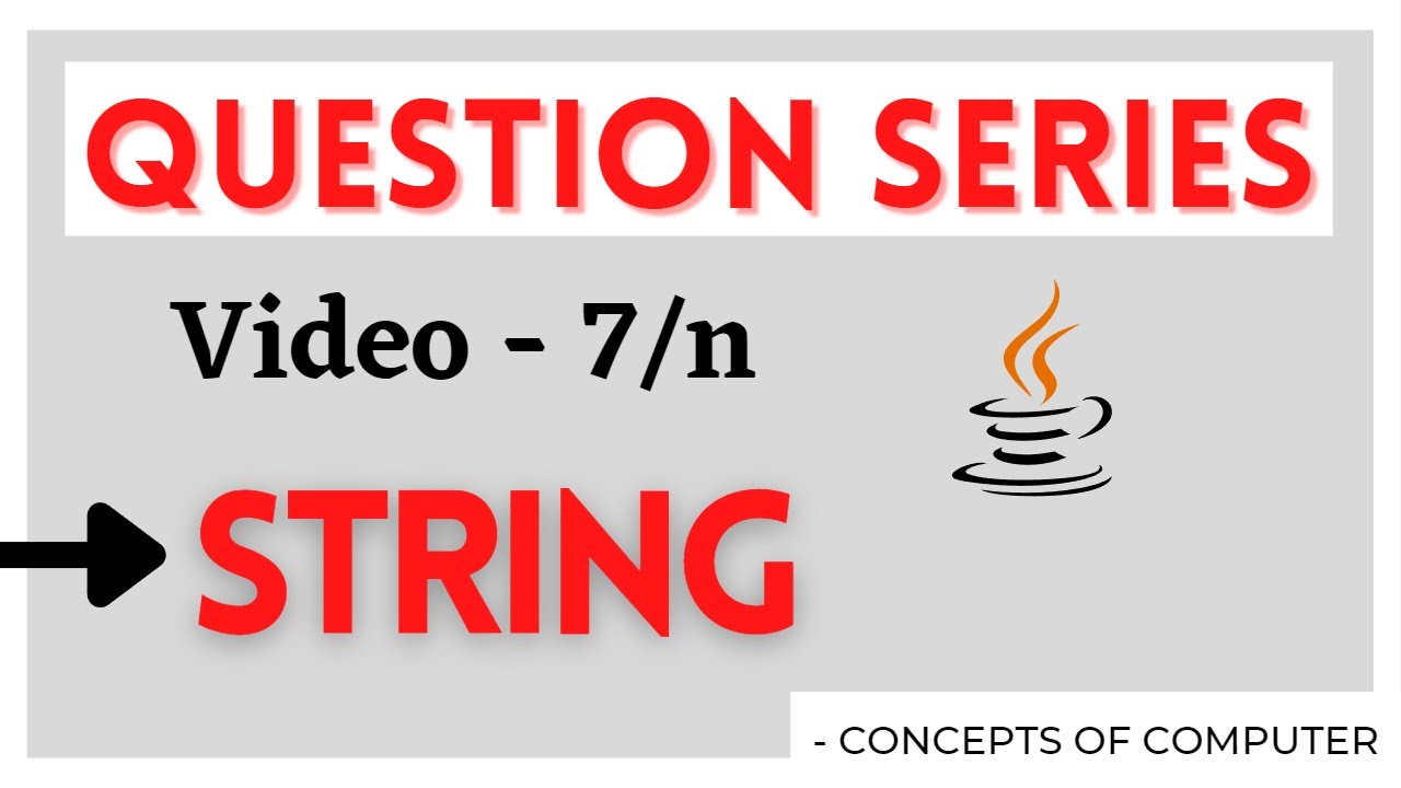 String basic question || Question series video-7 || Concepts of ...