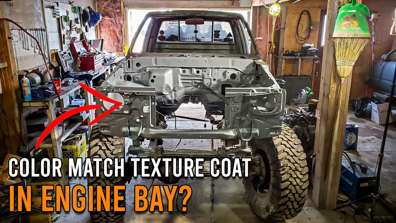 Color Matched Texture Coating my Engine Bay! Toyota Fire Restoration ...