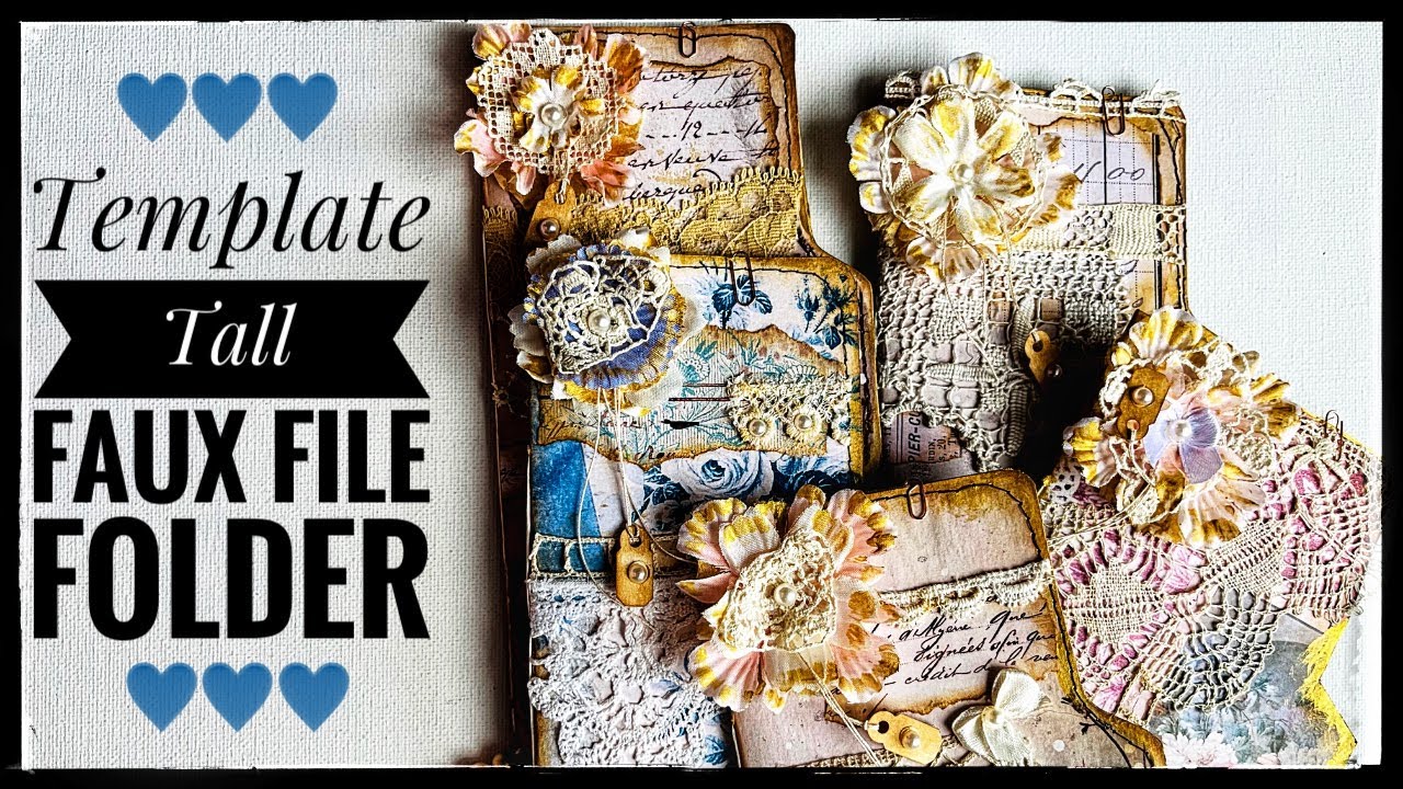 Template: Tall Faux File Folder Junk Journal - Paper Pad or Digitals ...