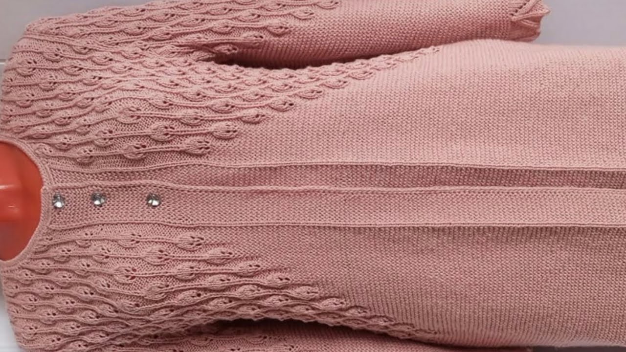 Designer Ladies cardigan knitting design - YouTube