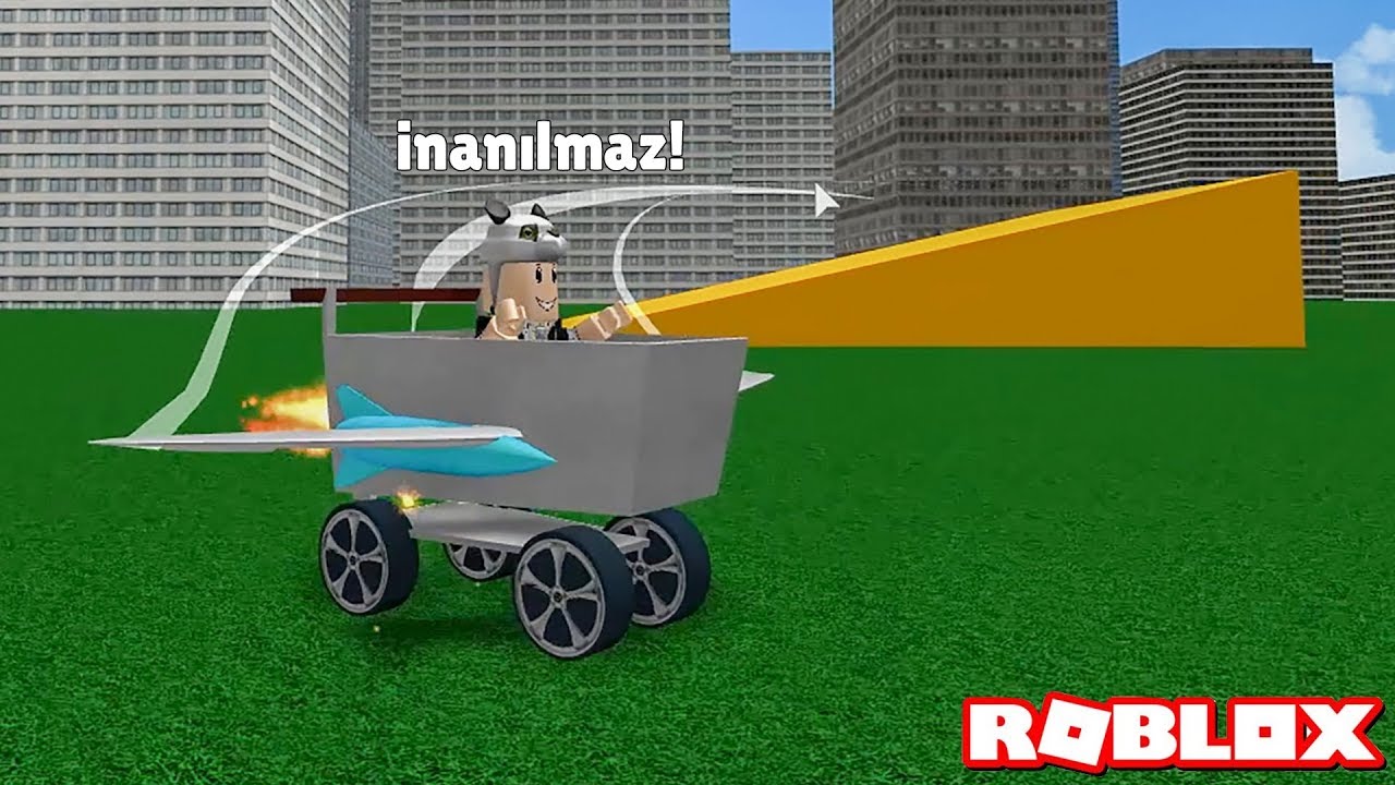 Kanatlı Sepet Arabasıyla Rampalardan Uçtuk! - Panda ile Roblox Shopping ...
