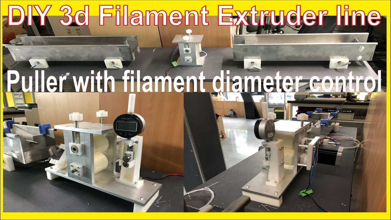 DIY 3D Extruder Line 6 Kg - Automatic filament diameter control - YouTube
