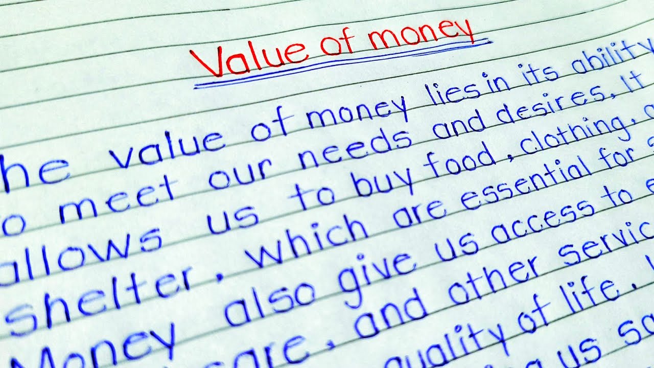 Value of money essay || best paragraph on value of money in English ...