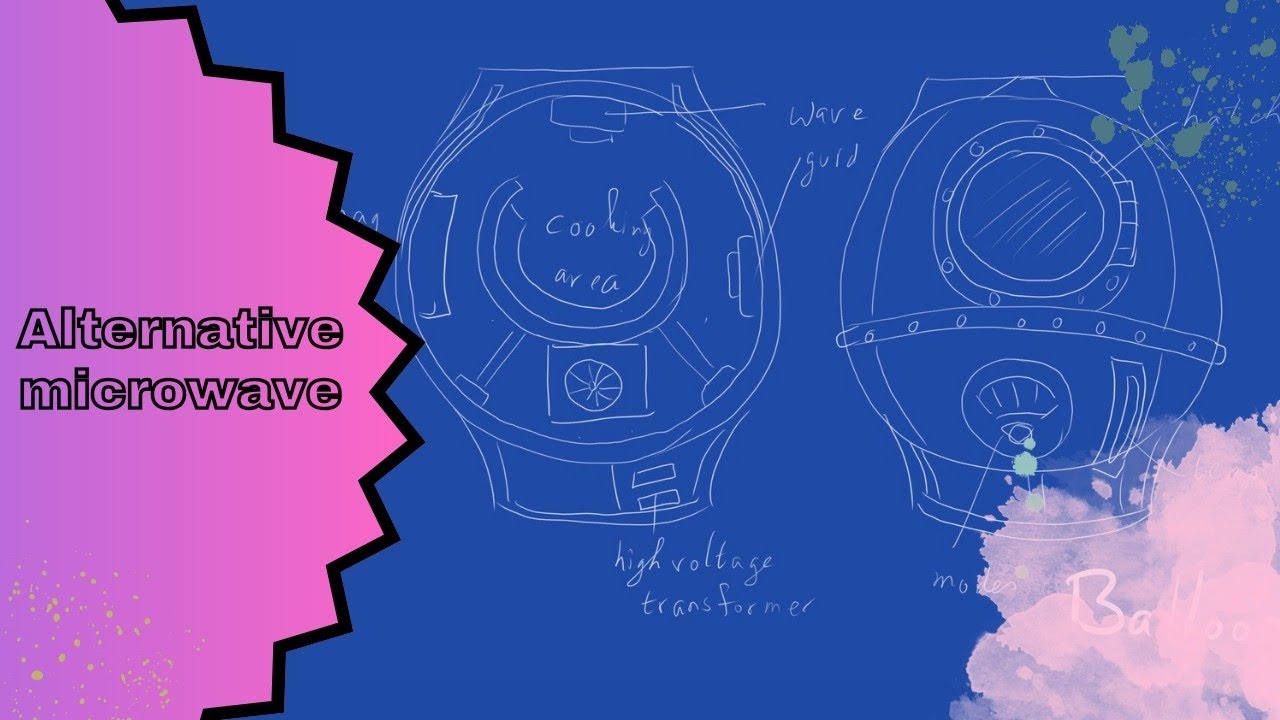 Blueprint design for a microwave, speedpaint in krita - YouTube