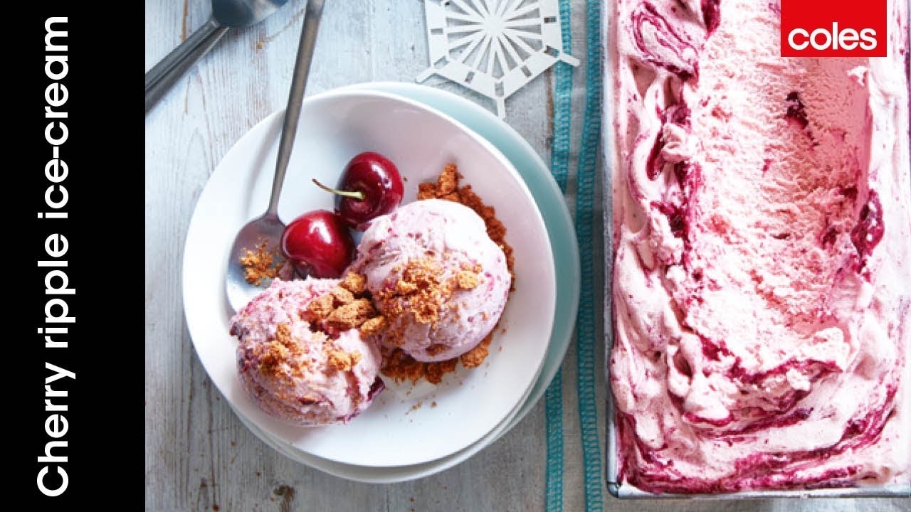 Homemade Cherry Ripple Ice-cream | Simple Summer Desserts | Coles - YouTube