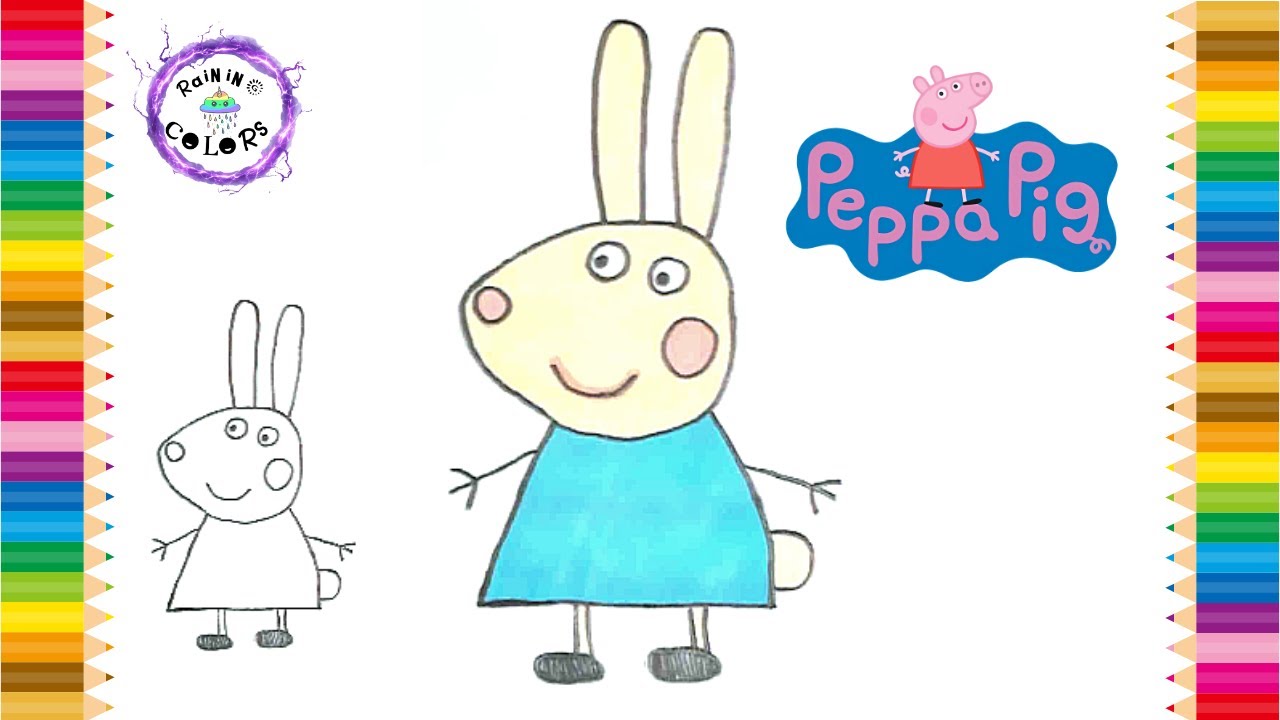 How To Draw Rebecca Rabbit From Peppa Pig Cartoons Drawing And Coloring ...