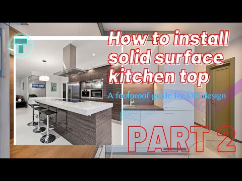 How to install solid surface kitchen top - PART 2 - YouTube