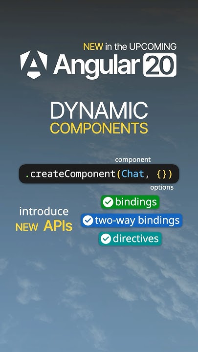 New APIs in the Upcoming Angular 20 for Dynamic Components #angular20 #angular - YouTube