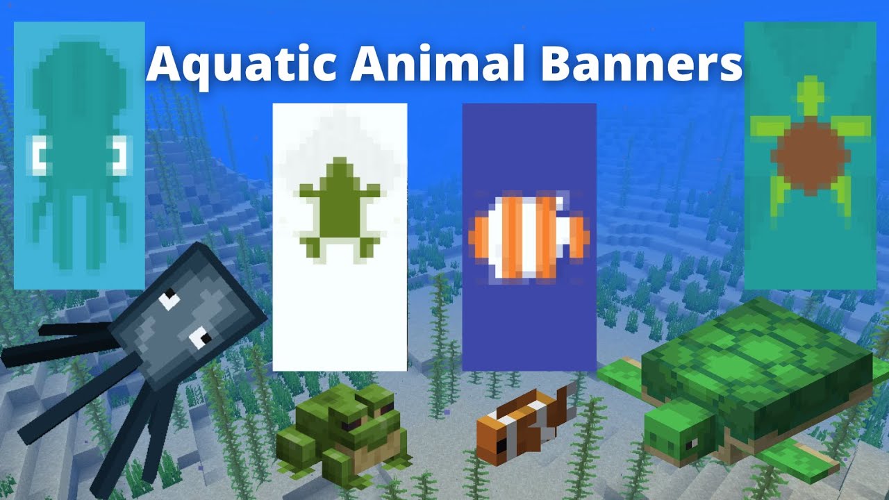 Minecraft Aquatic Animal Banners (1.16+) - YouTube