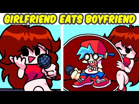 Friday Night Funkin' Girlfriend Eats Boyfriend - Hungry GF (FNF MOD) (GF VS BF)