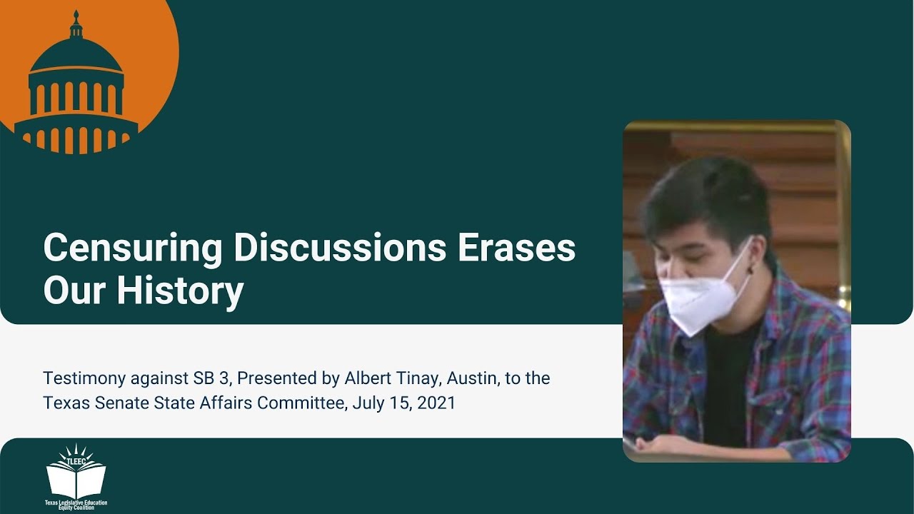 Censuring Discussions Erases Our History – Student Testimony - YouTube