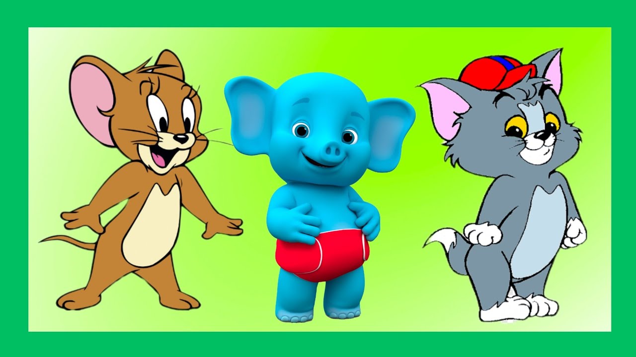 Tom e Jerry elephant animals jumping dancing nursery rhymes cartoon ...
