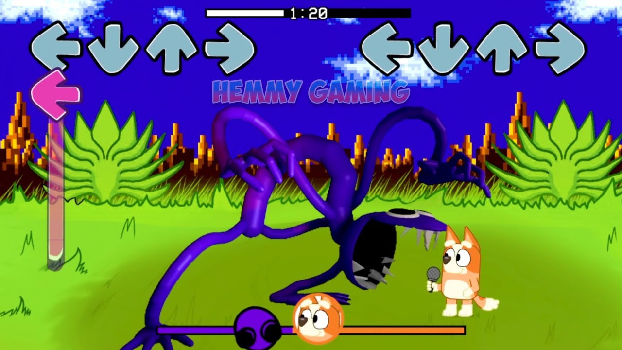 FNF Rainbow Friends v1 vs Bluey, Bingo, Mackenzie Sings Chasing | Smile ...