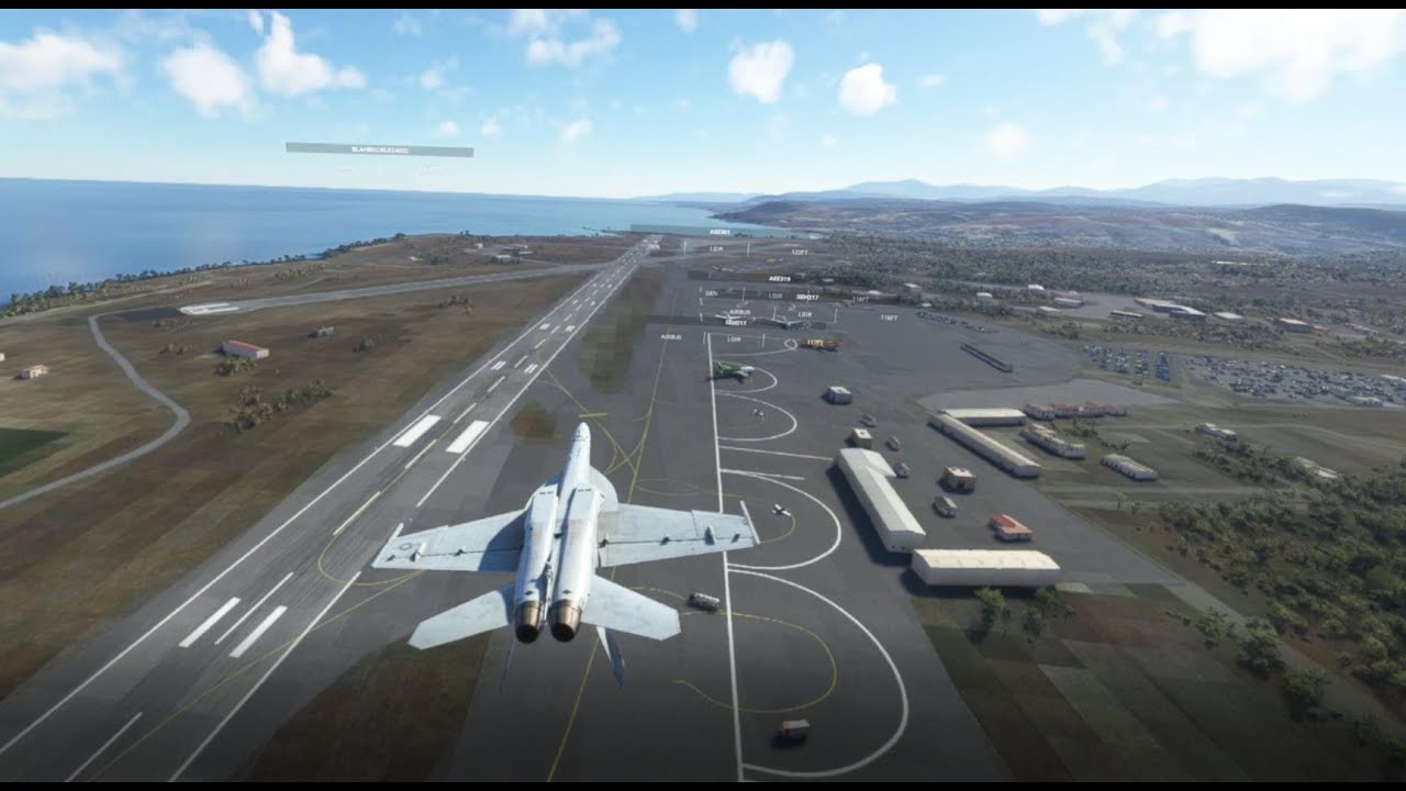 FS2020 - F-18 - INSANE 'Airshow' - island of Crete, Greece, Heraklion ...