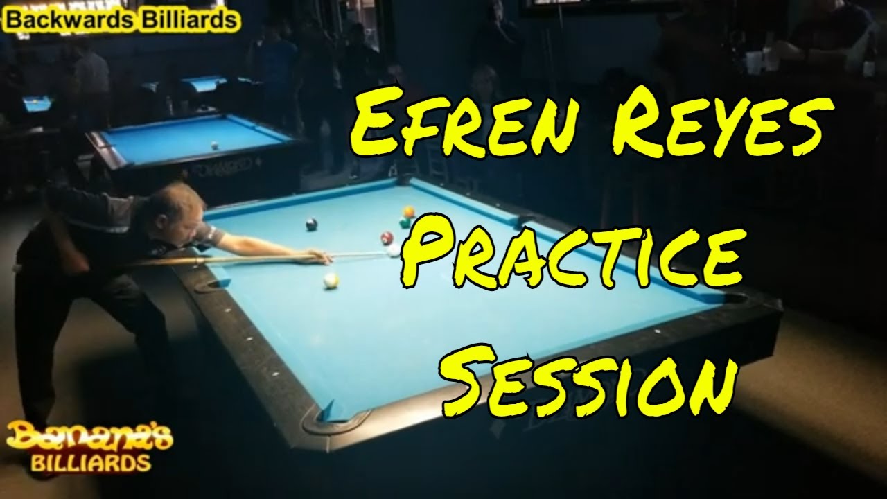 Efren BATA Reyes practicing before the Bananas Billiards VIP Challenge ...