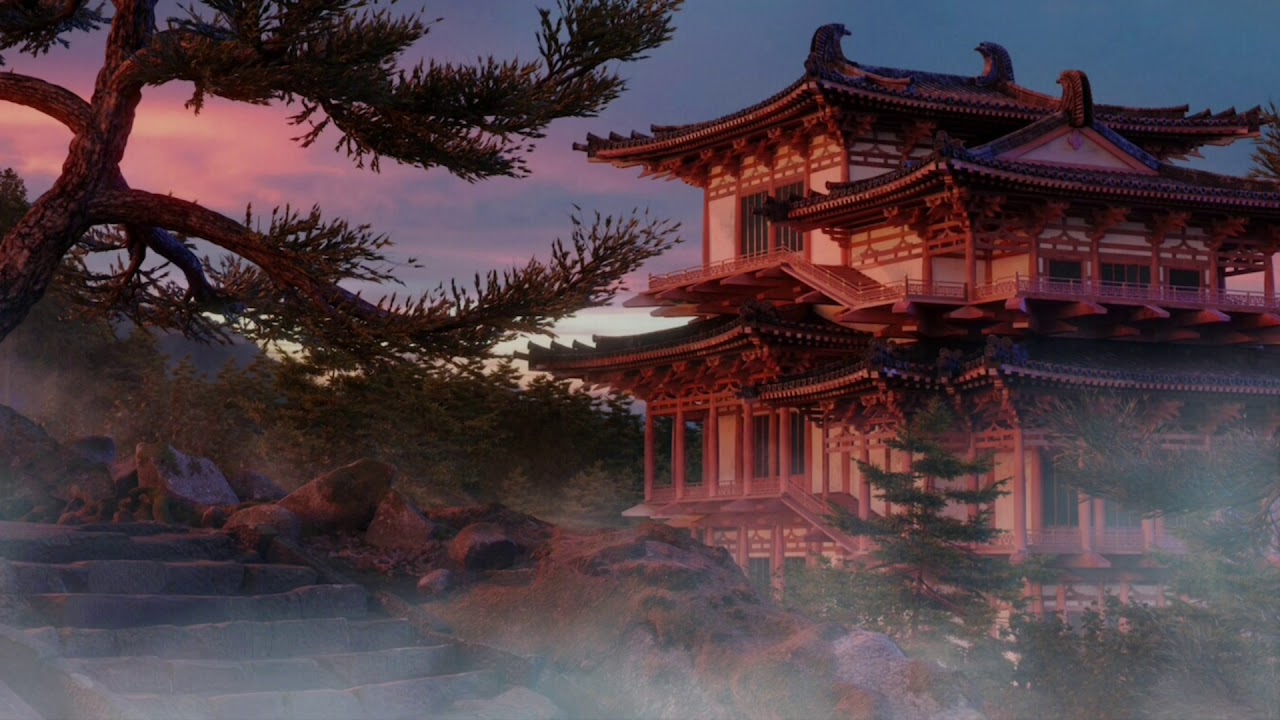 Zen Mountain Dojo Ambience | Nature Sounds, Bird Sounds, Wind Sounds ...
