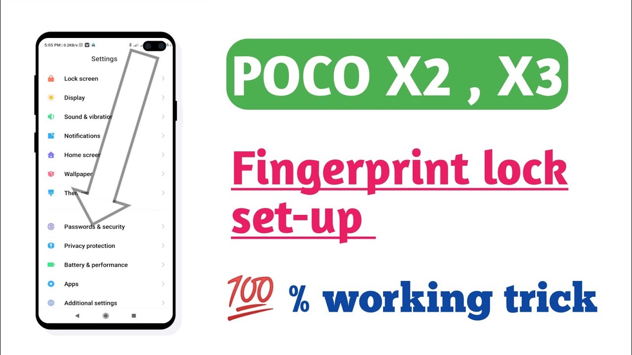 POCO X2 , X3 , fingerprint Lock setup How to use fingerprint lock 💯 ...