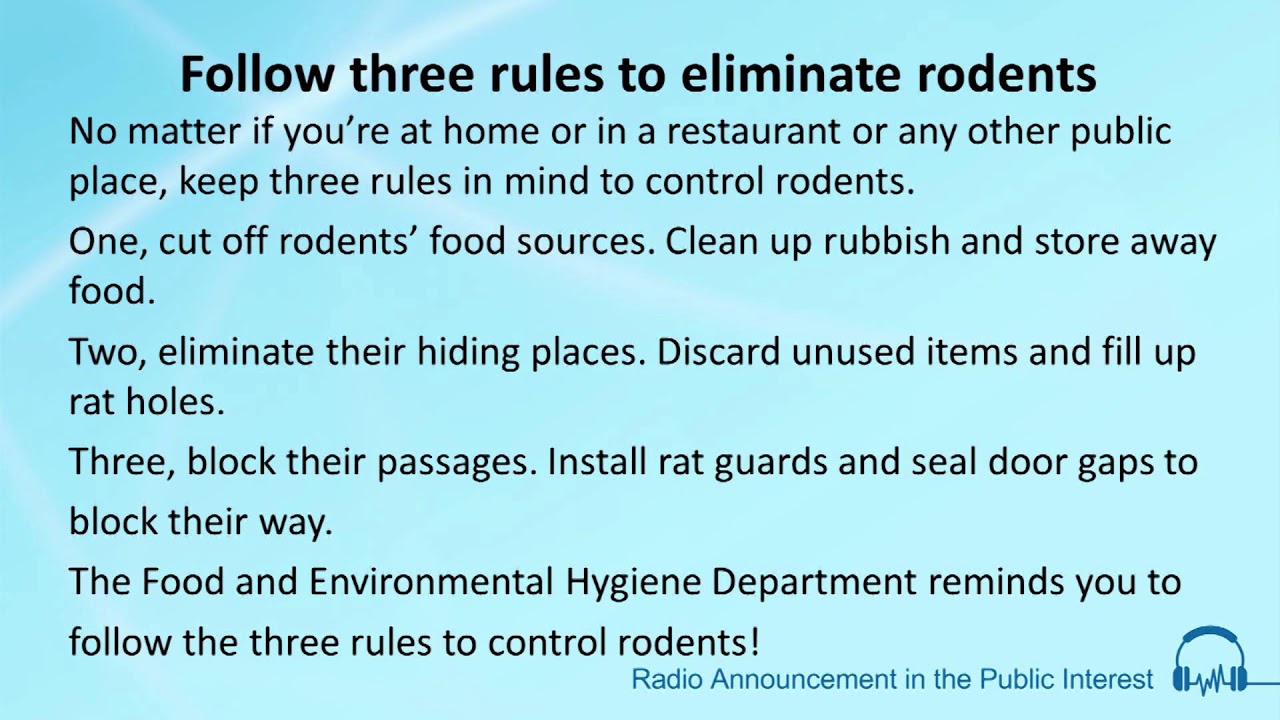 Follow three rules to eliminate rodents - YouTube