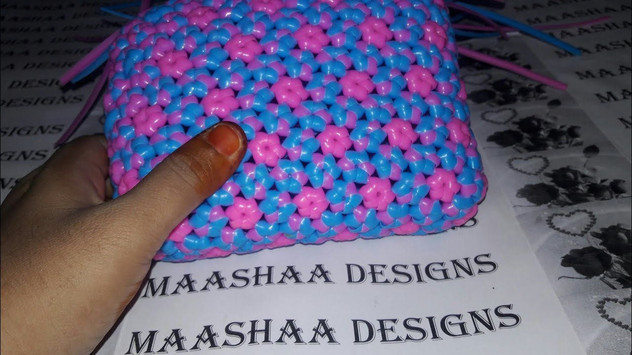 How to make amla knot purse from plastic wire - YouTube