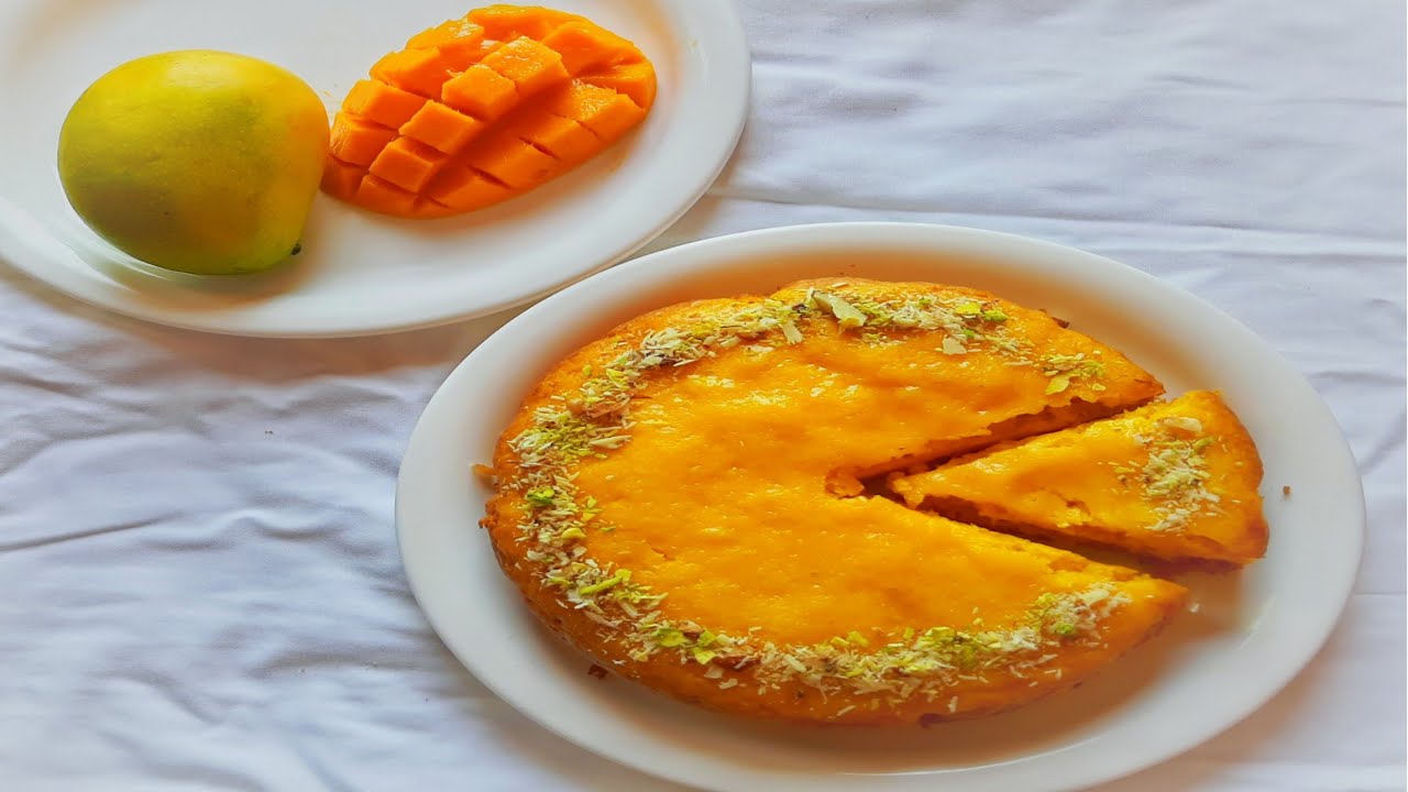 आम से बनाये केक कढाई मे | mango cake रेसिपी | Eggless mango cake ...