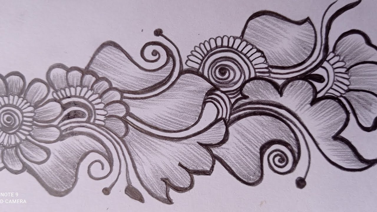 Pencil Shading Mehndi Design For Beginners | Easy and Simple Mehndi ...