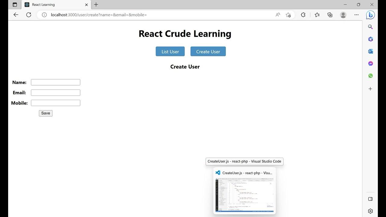 React CRUD using PHP API and MySQL Database | Part:2 - YouTube