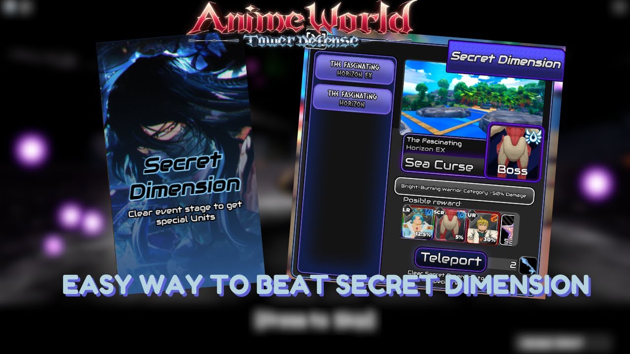 How To Solo The New Secret Dimension Without Maki In Anime World Tower ...