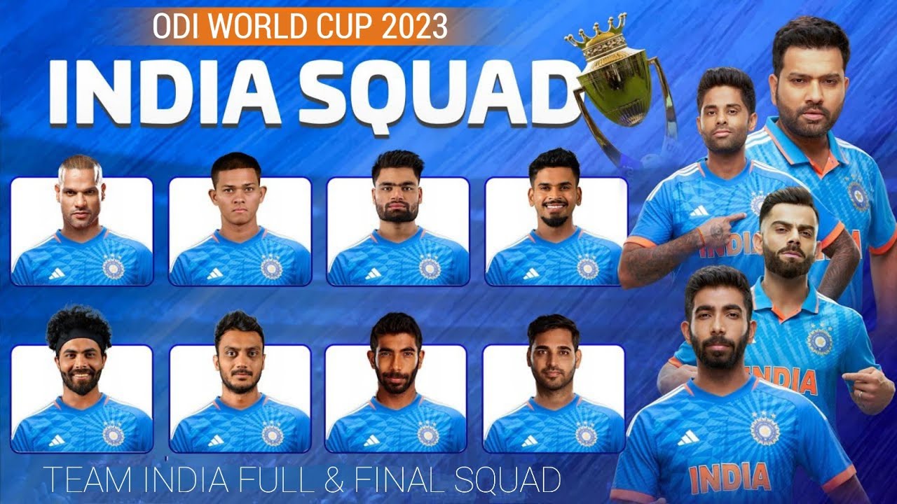 ICC World Cup 2023 - Team India Squad | India Team Squad ODI World Cup ...