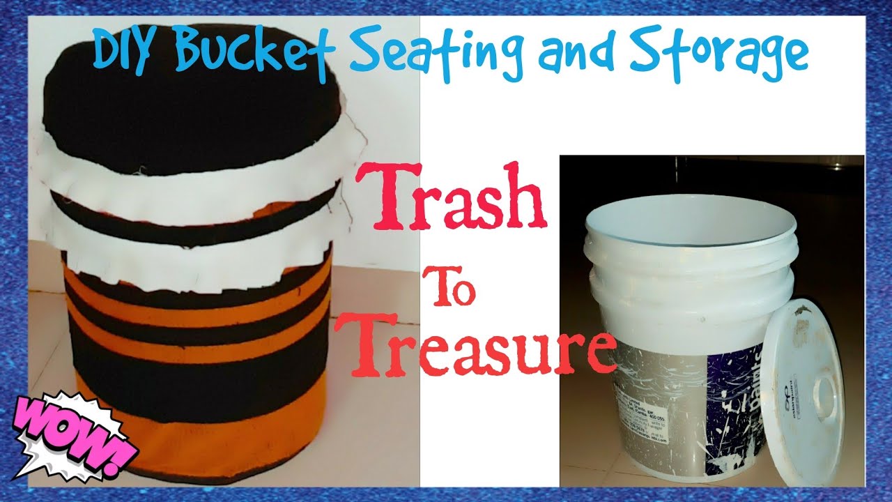 Reuse paint bucket for trash to treasure for storage - YouTube