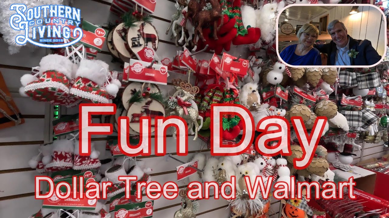 Fun Day -- Dollar Tree and Walmart Holiday Decorations Shopping - YouTube