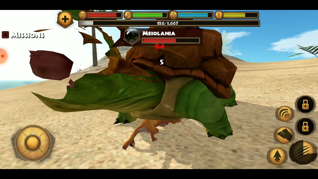 Sabertooth Tiger Simulator Meiolania Boss ☠️ - YouTube