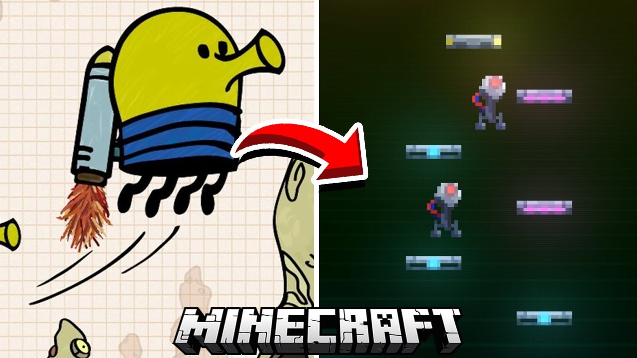 DOODLE JUMP App gemaakt in MINECRAFT - Minecraft Minigame Map - YouTube