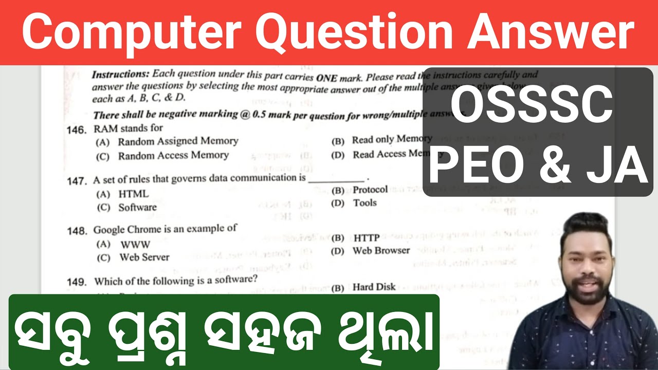 Computer Questions Discussion OSSSC PEO & JA || All are Easy Questions ...