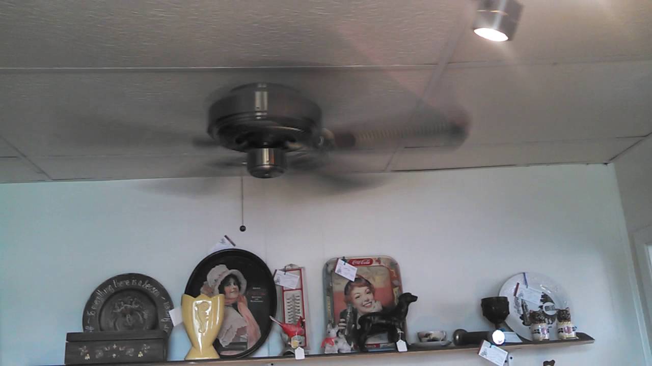 Design House Hugger Ceiling Fan in an antique store - YouTube