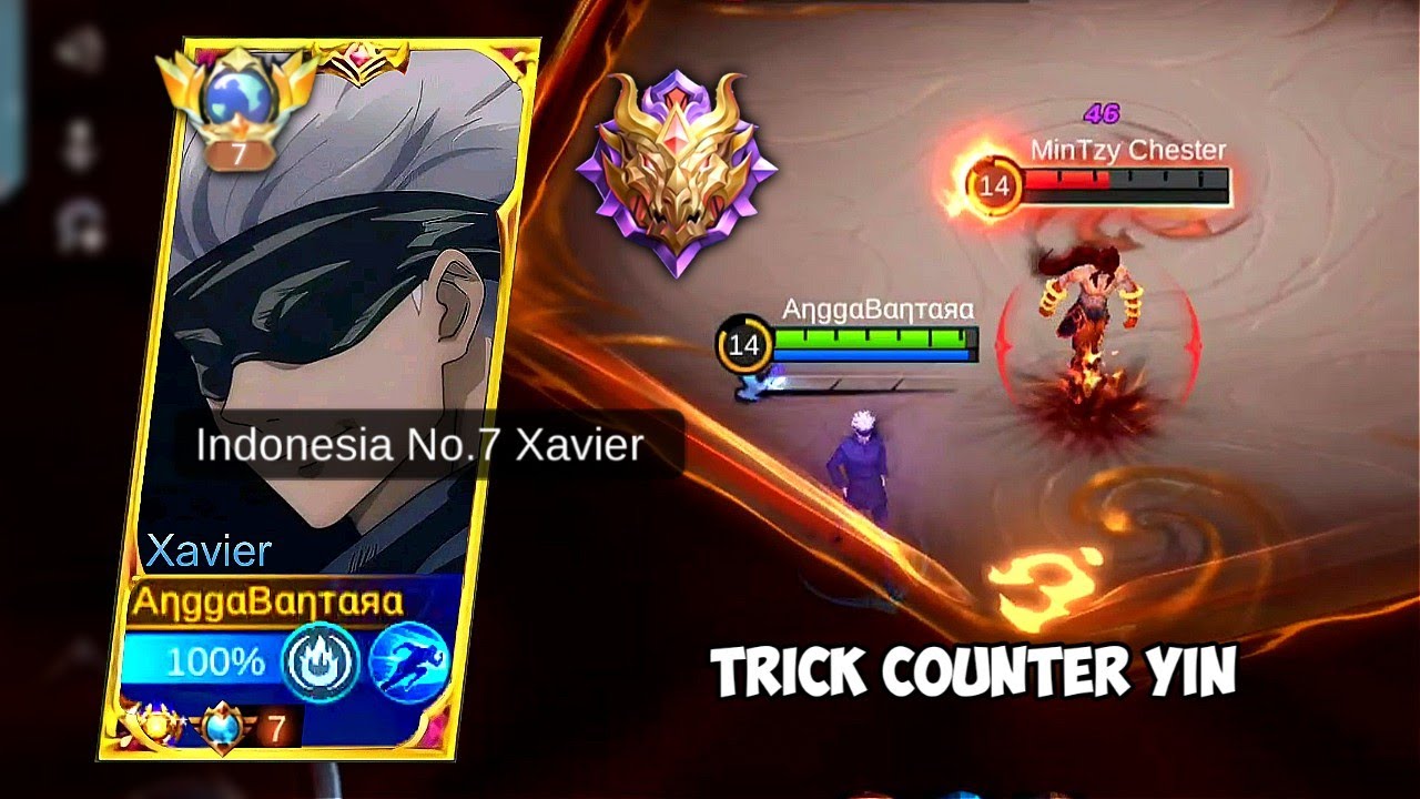 XAVIER TRICK COUNTER YIN JUNGLER SOLO RANKED | TOP 1 XAVIER ONE SHOT ...