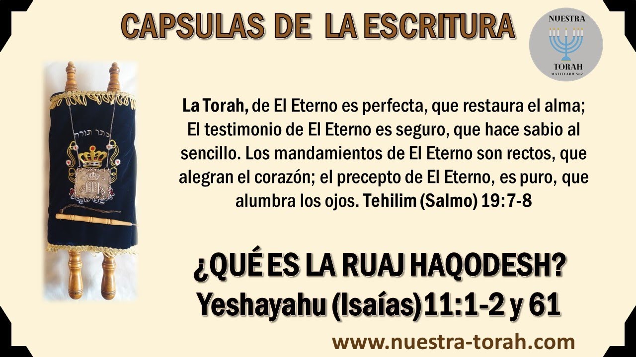 Cápsula ¿QUÉ ES LA RUAJ HAQODESH? - Yeshayahu (Isaías)11:1-2 y 61 - YouTube