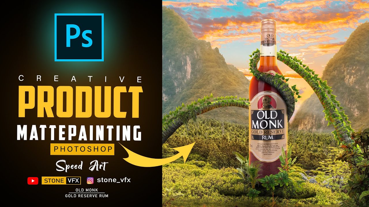 Old_Monk_Rum_Poster_ Design_ in_ Photoshop// Digital Food Advertisement ...