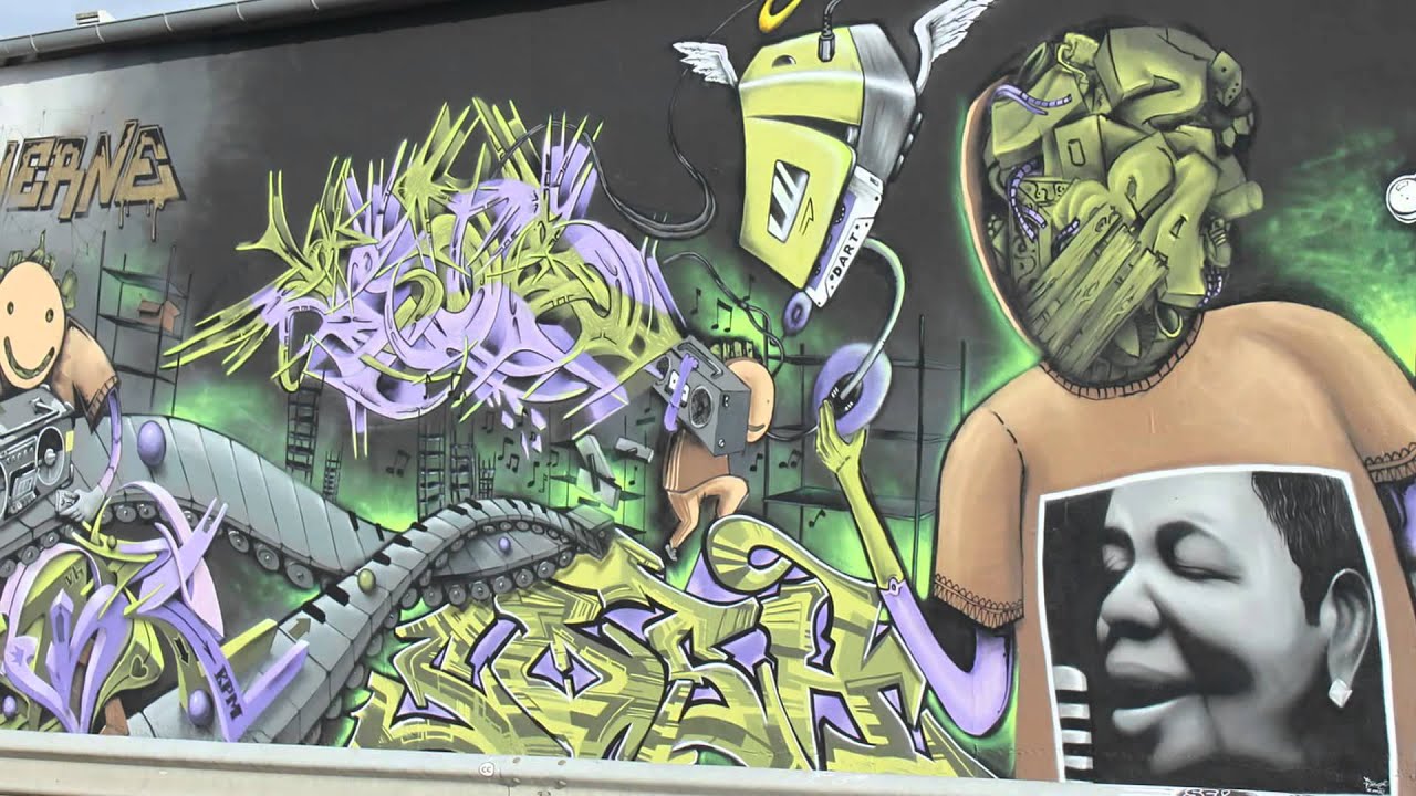 Le Jam Graffiti 2013 de La Caverne sur le mur d'expression temporaire ...