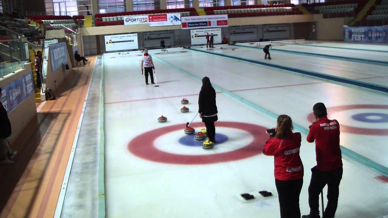 curling double takeout for three - YouTube