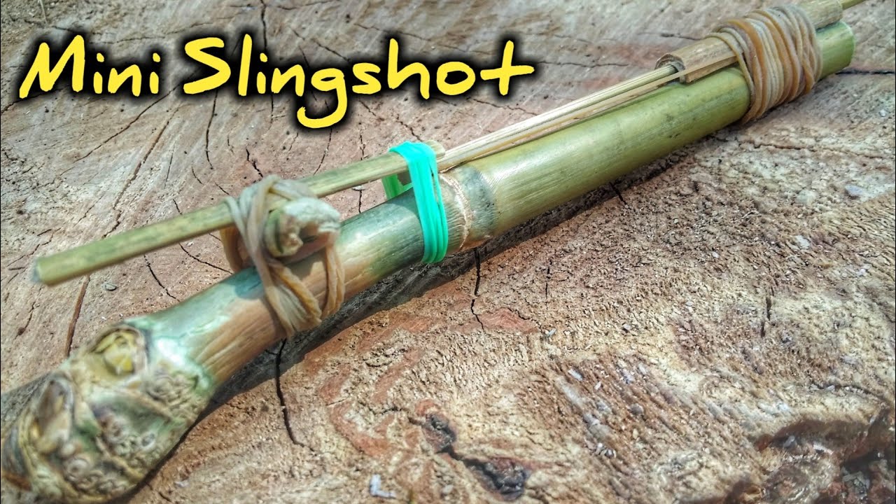Traditional mini slingshot made of bamboo - YouTube