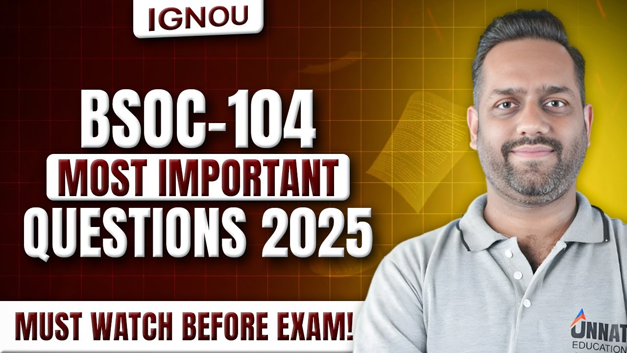 BSOC 104 Question Paper June 2025 | BSOC 104 Important Questions with ...