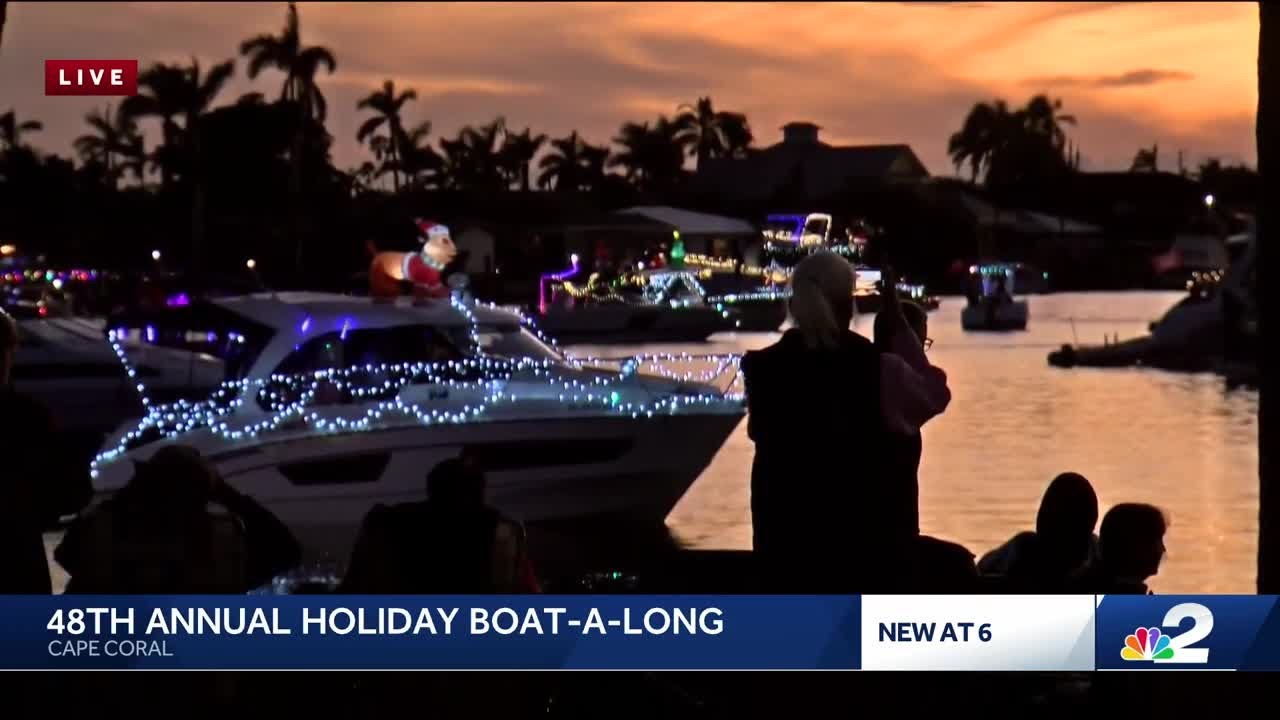 Annual Cape Coral Boat-A-Long lights up Four Freedoms Park - YouTube