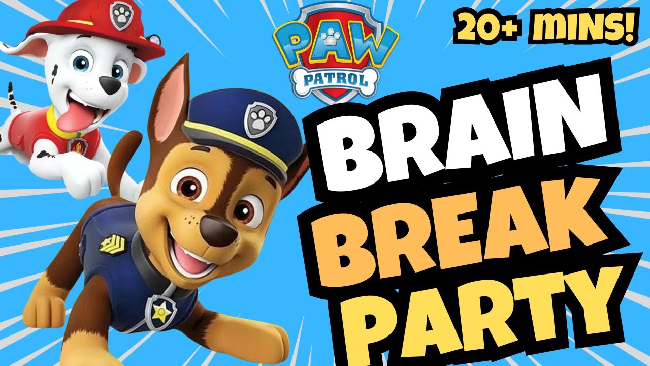 Paw Patrol Brain Break Party | Brain Breaks for Kids | Freeze Dance ...