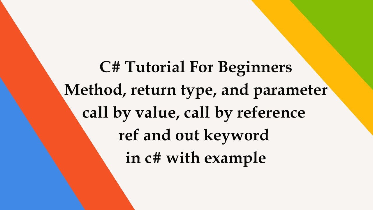 C Function Return Type And Parameter C Methods Tutorial Ref 1741