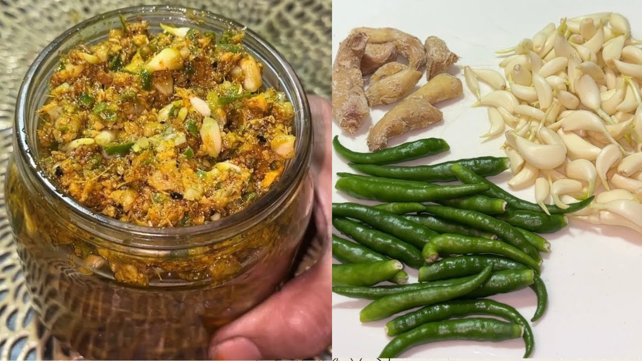Ginger Garlic and Green Chilli Pickle Recipe | Achaar Recipe | Instant ...