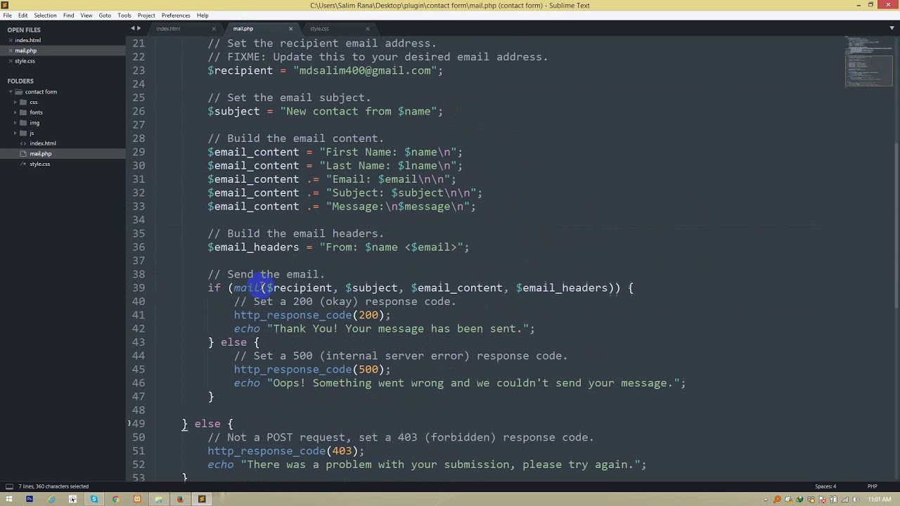 Ajax Contact Form Bangla Tutorial Youtube