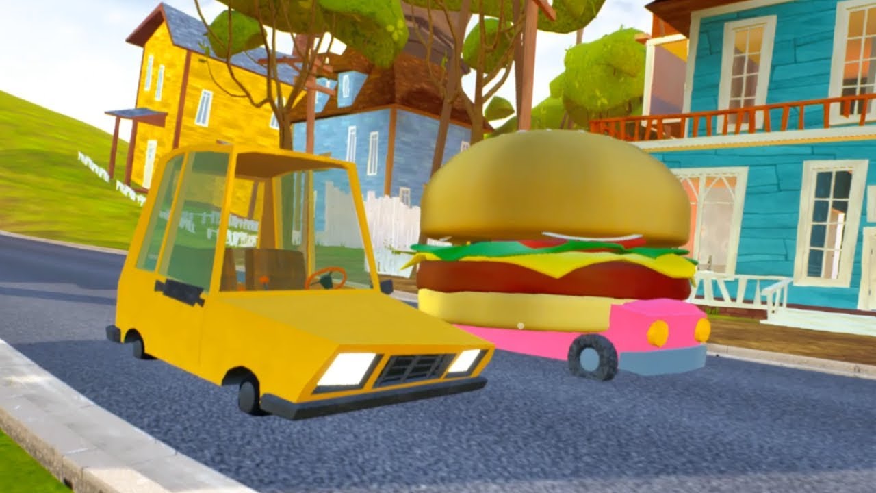 PLAYER CAR VS SPONGEBOB CAR RACES - Hello Neighbor - YouTube