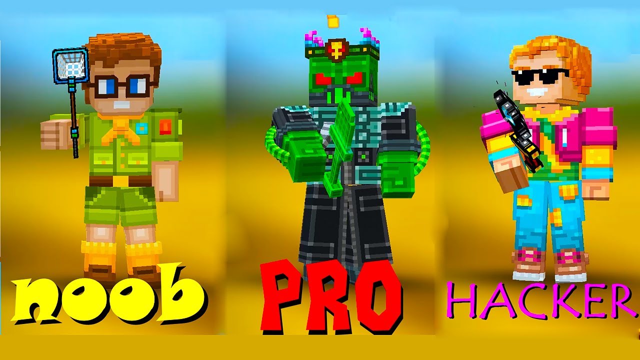 Pixel Gun 3D - NOOB VS PRO VS HACKER - in the Battle ROYALE - YouTube
