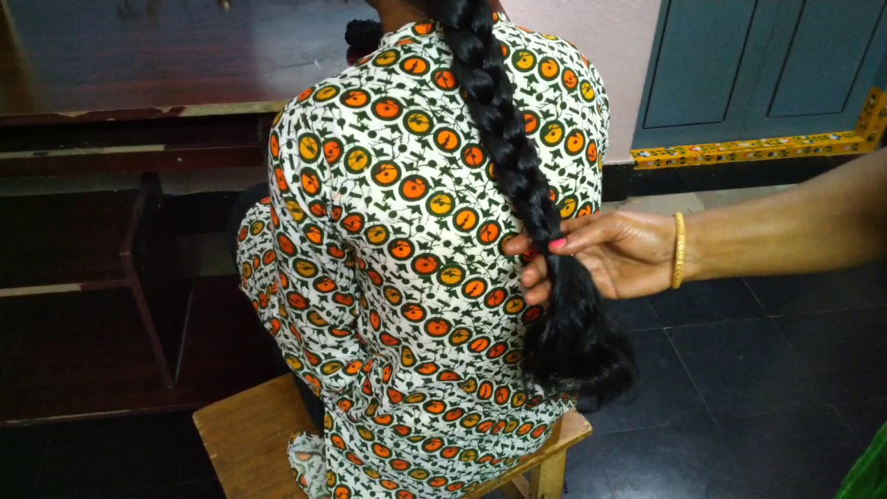 #South indian oil haired braids #simple oiled hair styles at home #hema ...